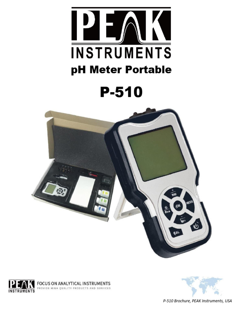 P510 PH Meter Portable Brochure | PDF | Ph | Electrical Engineering