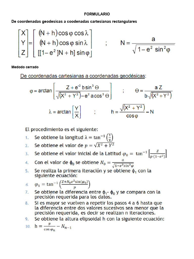 Formulario GEODESIA | PDF | Fenómenos Periódicos | Sistema solar