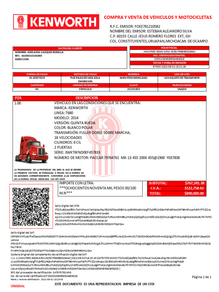 Refa Kenworth | PDF | Transporte | Transporte privado