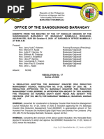 Sample BDRRMC Resoultion For The Adoptation of The BDRRM Plan | PDF ...