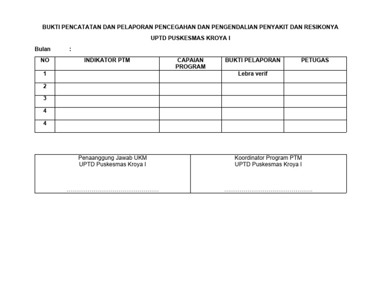 Bukti Pencatatan Dan Pelaporan Program PTM New | PDF | Pengembangan Diri