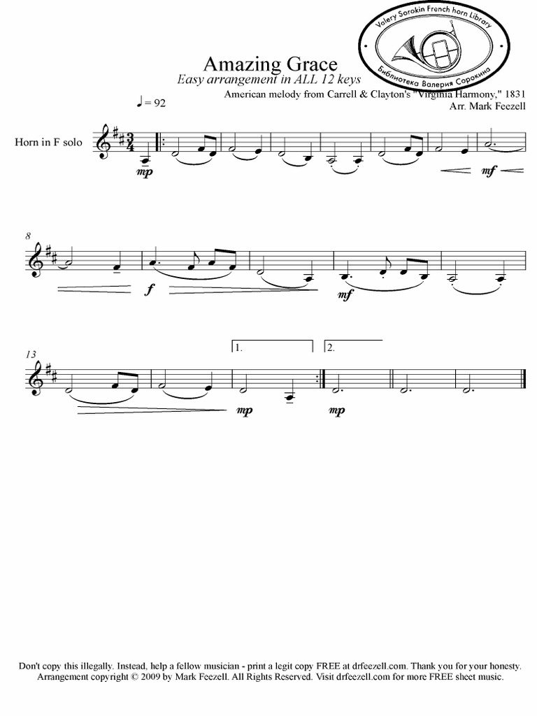 Amazing Grace - Solo, Piano | PDF