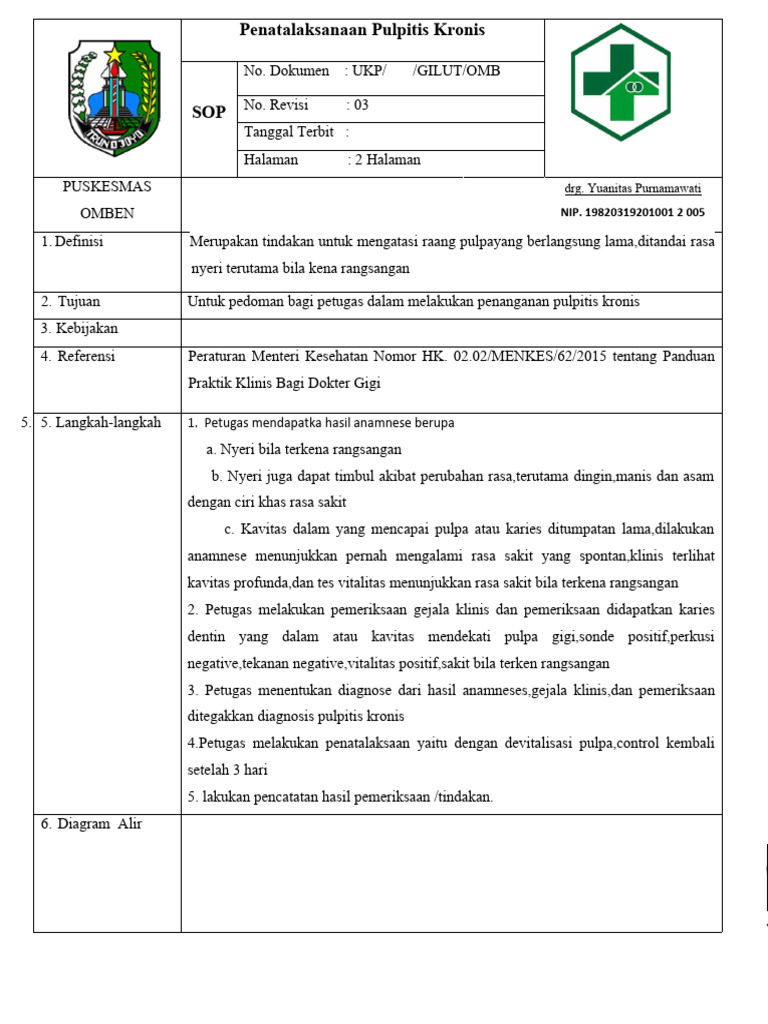SOP Pulpitis Kronis | PDF