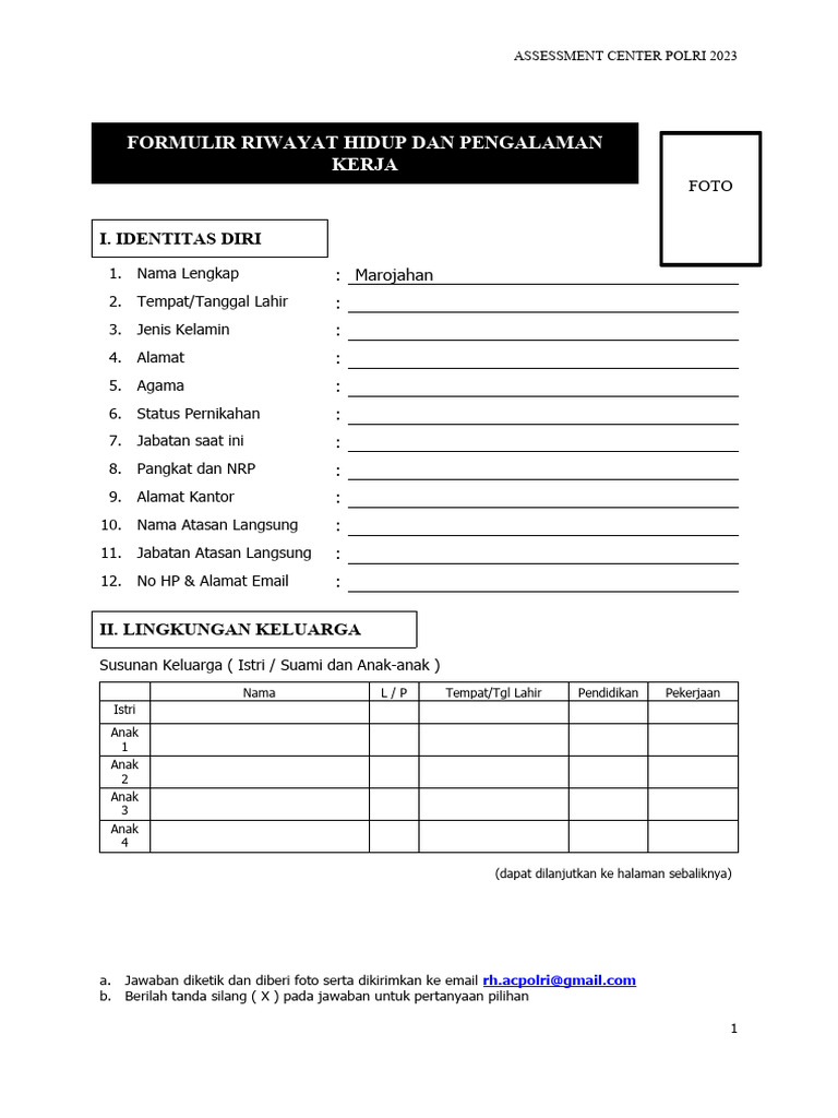 Assessment Center Polri-2023 | PDF