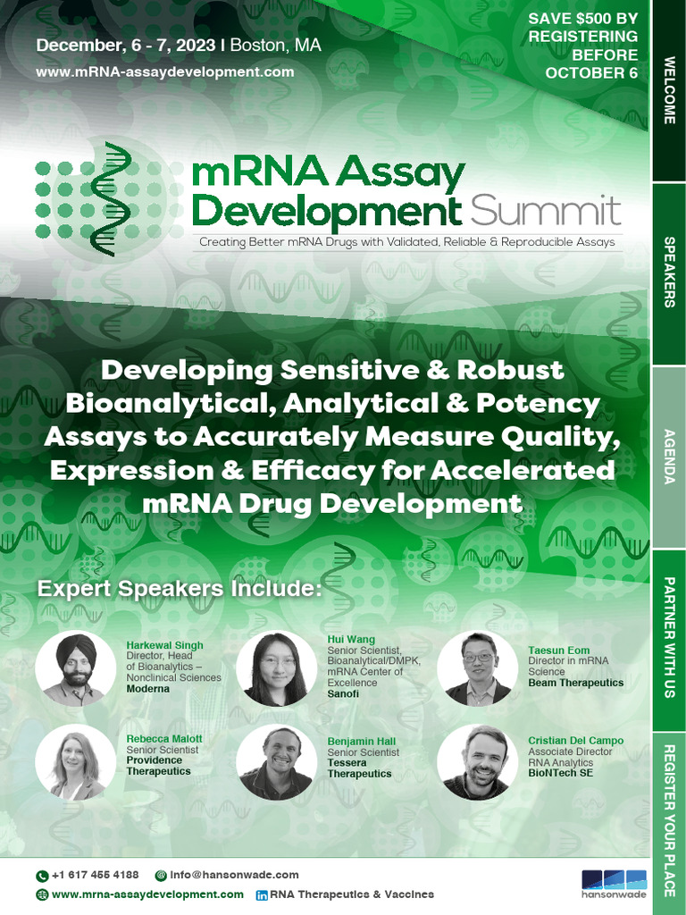 MRNA Assay Development Summit Brochure | PDF | Messenger Rna | Gene Expression