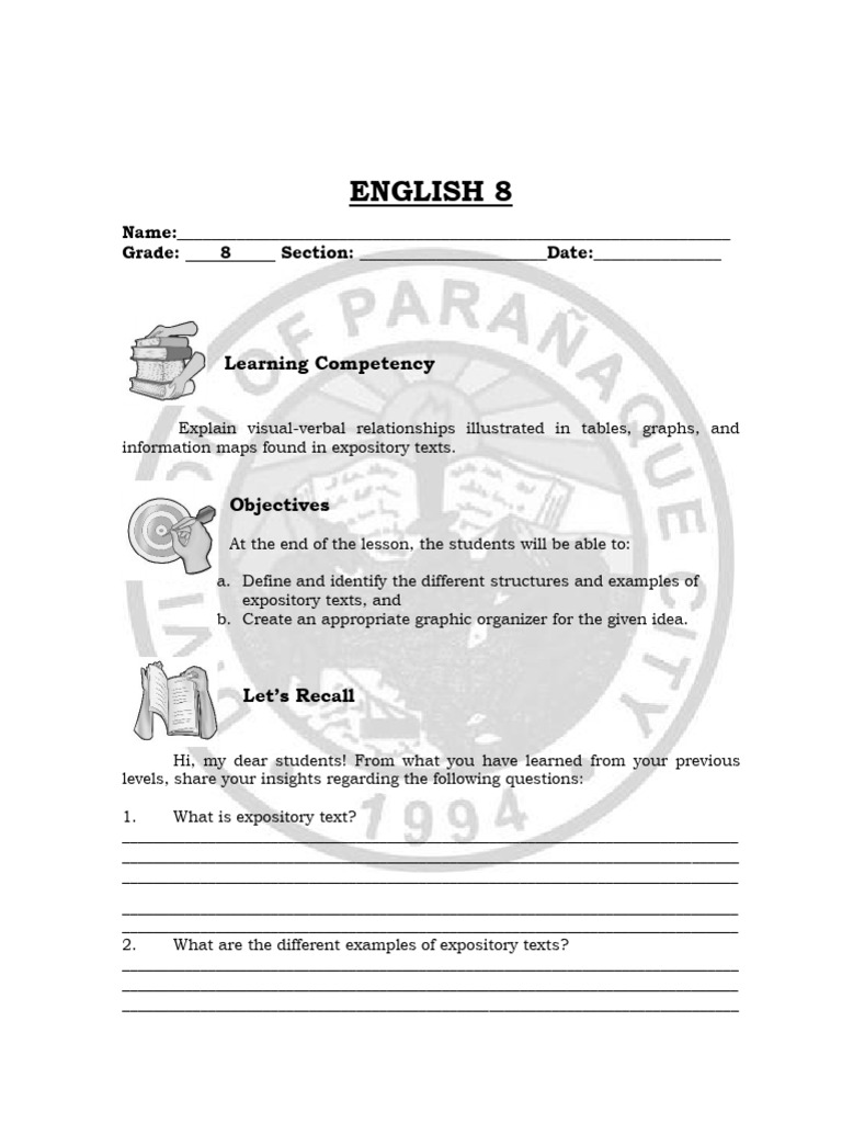 ENGLISH-8-Quarter 2-Week 1-2 | PDF | Idea | Information ENGLISH-8-Quarter 2-Week 1-2 | PDF | Idea | Information