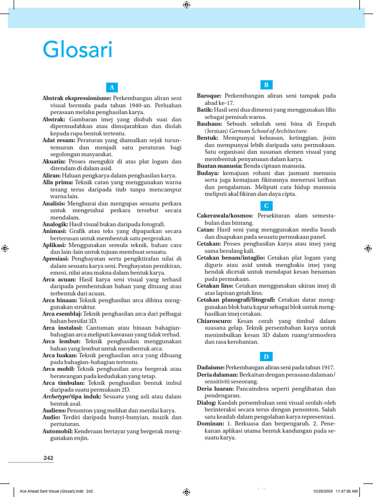Glosari Seni Visual dan Tekniknya | PDF | Seni