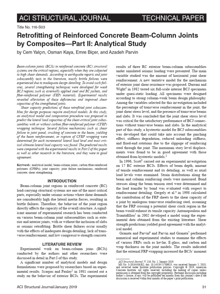 Retrofitting of Reinforced Concrete Beam-Column Joints by Composites ...