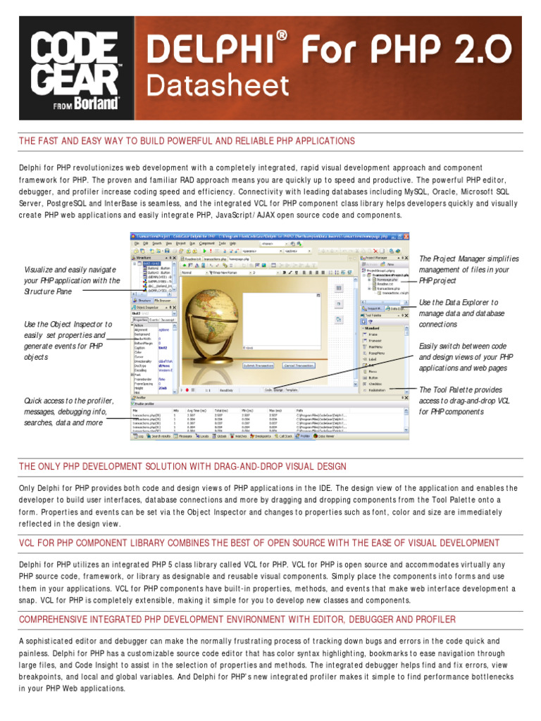 DelphiPHP 2 Datasheet 080325 | PDF | Php | Databases