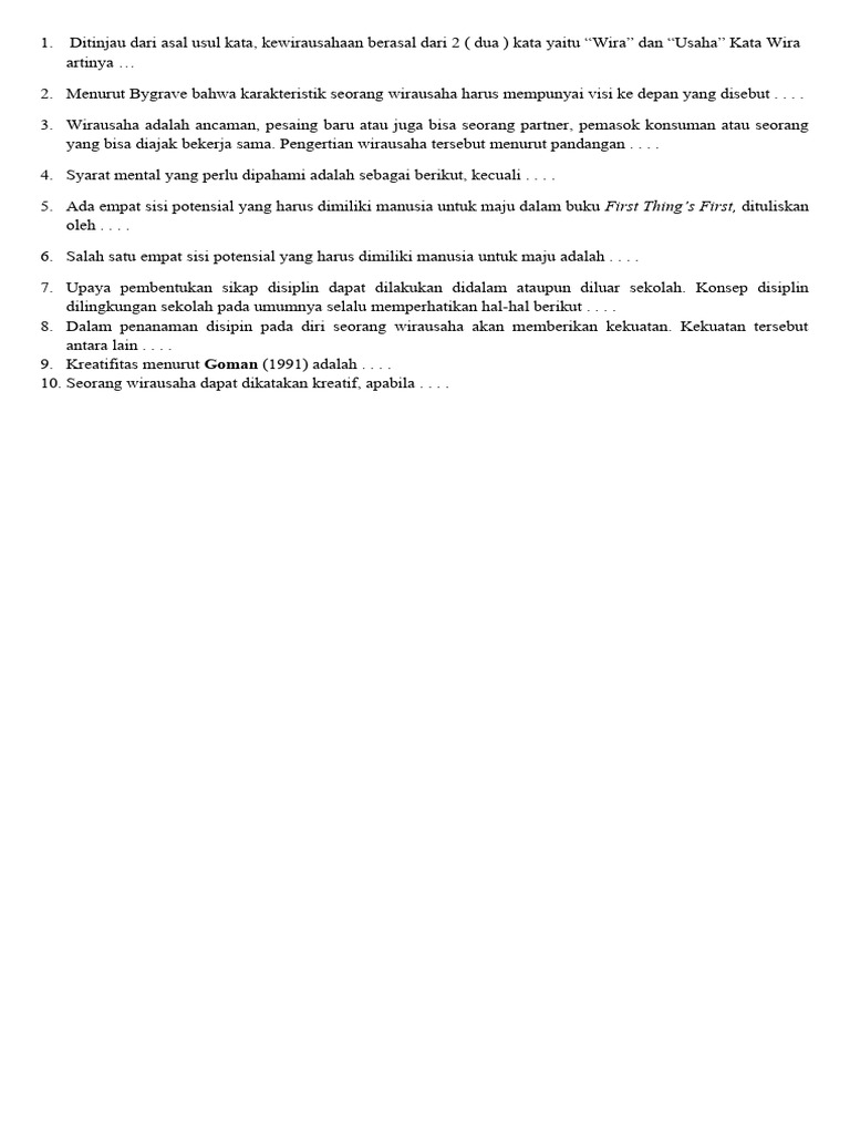 Uas Kewirausahaan Remed | PDF | Seni