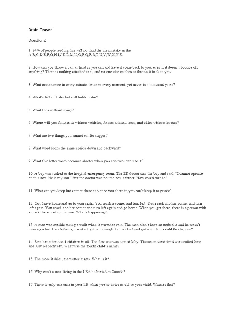 Brain Teaser | PDF