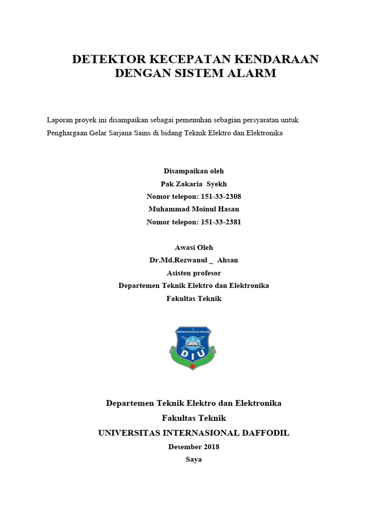 Vehicle Speed Detection With Alarm Syste | PDF