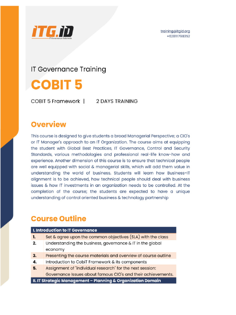 Cobit 5 Syllabus Pdf