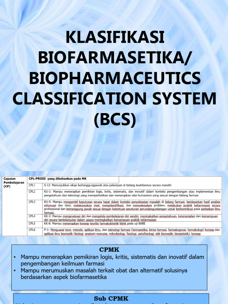 Materi 3. Biofarmasetika-BCS | PDF