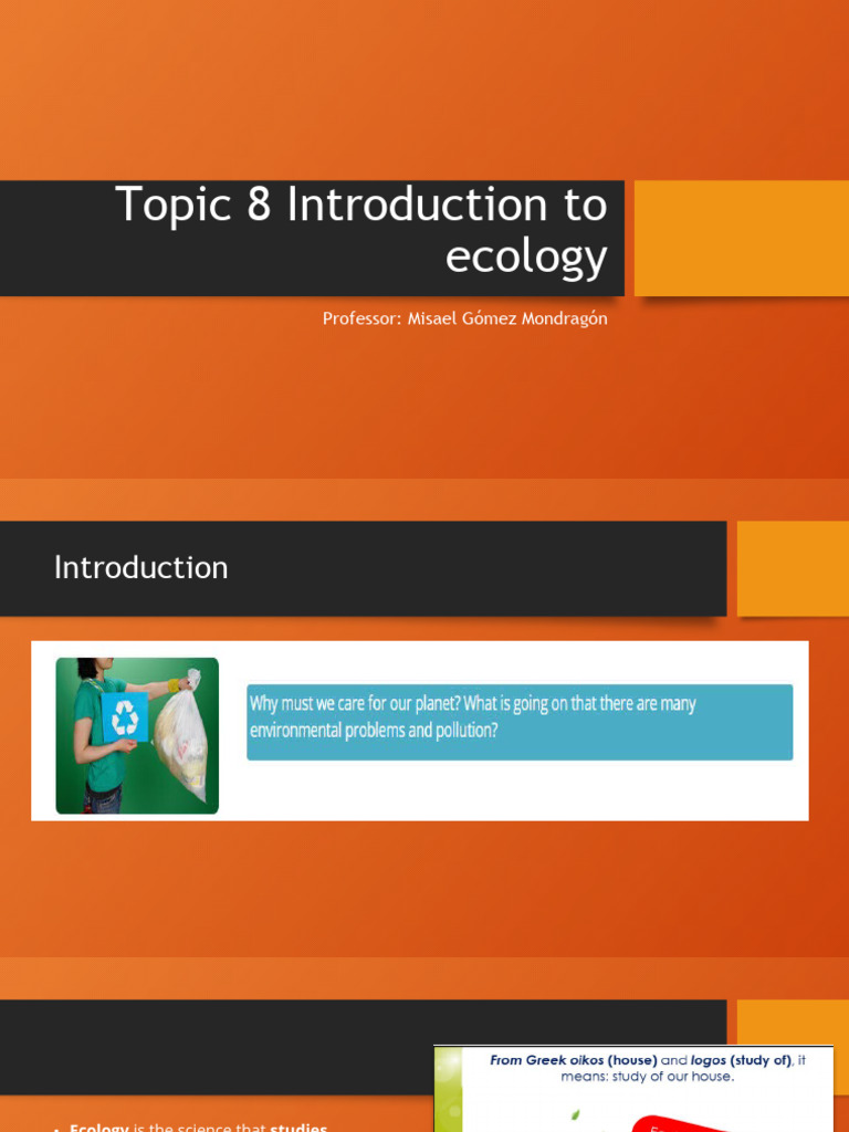 Topic 8 Introduction To Ecology | PDF | Atmosphere | Earth