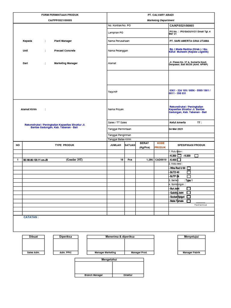 CA-050521 FPP PT - Sari Amerta Gina (PT - Adi Murti-Muliasih) (BC 80.80-Jb,-20t) - Proyek Kap ...