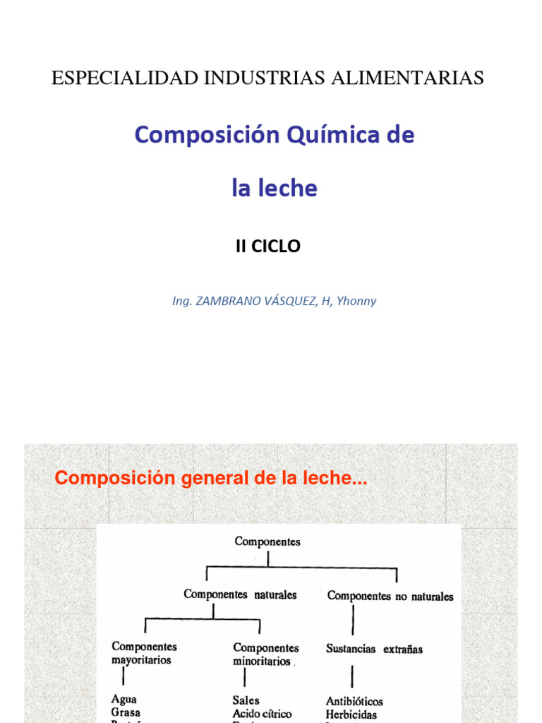 Composición Quimica de La Leche | PDF | Leche | Proteínas
