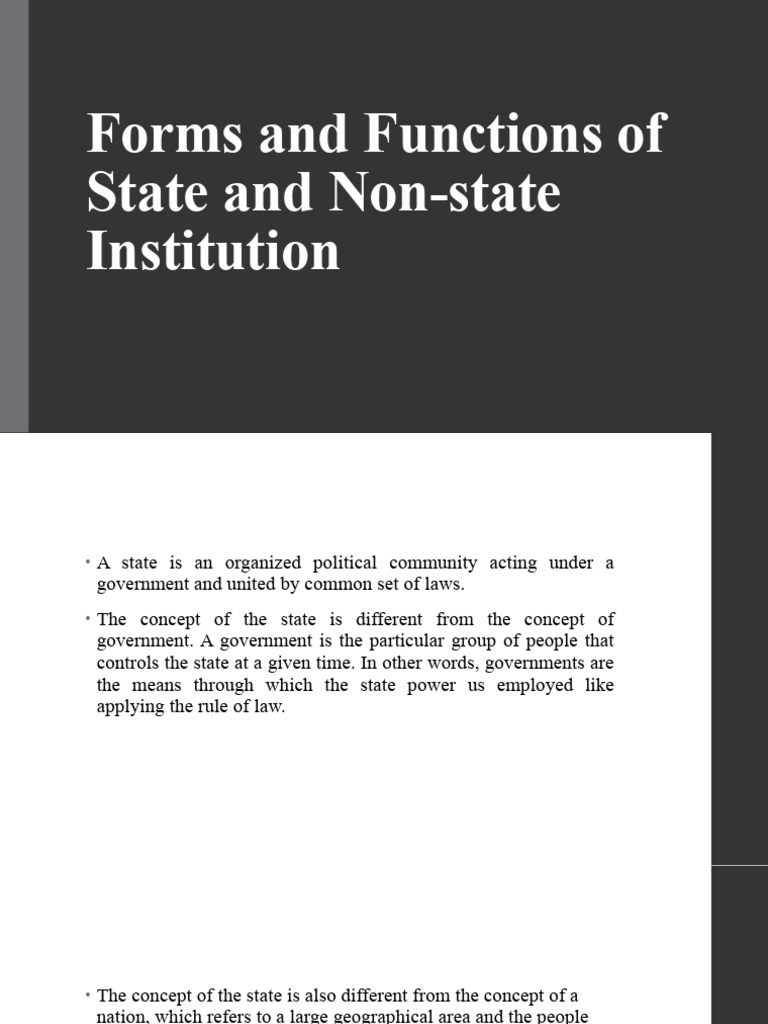 Forms And Functions Of State And Non State PDF Banks Government