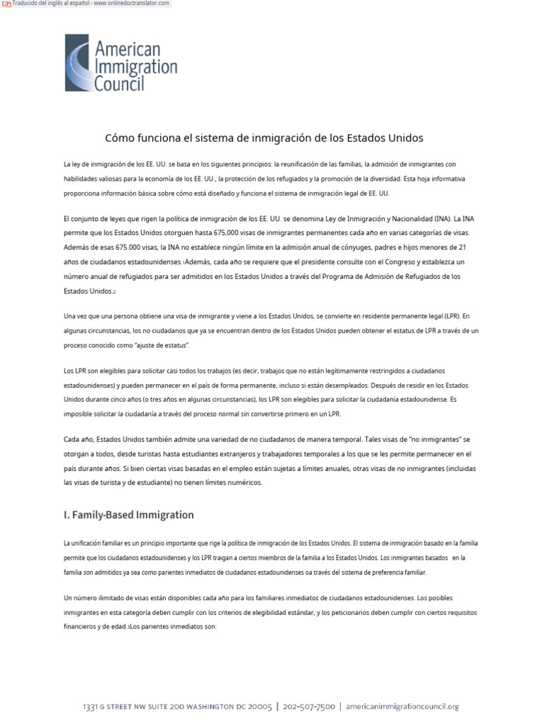 Guía del Sistema de Inmigración de EE.UU. | PDF | Acción Diferida para ...