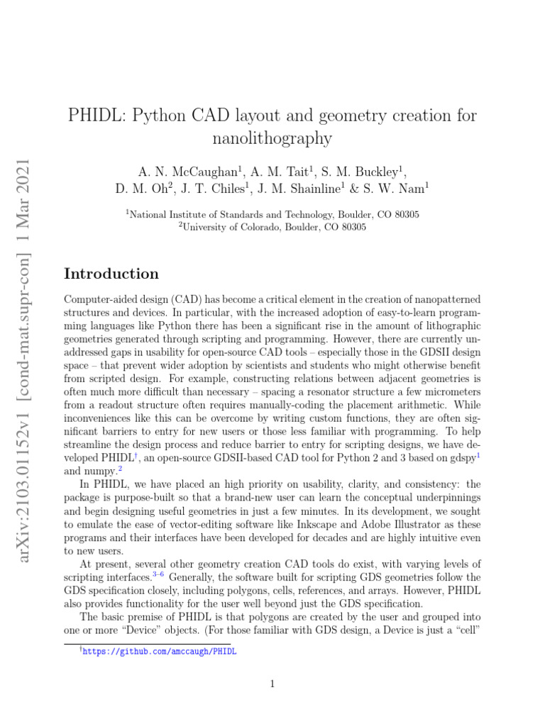 Phidl Paper | PDF | Computer Aided Design | Usability