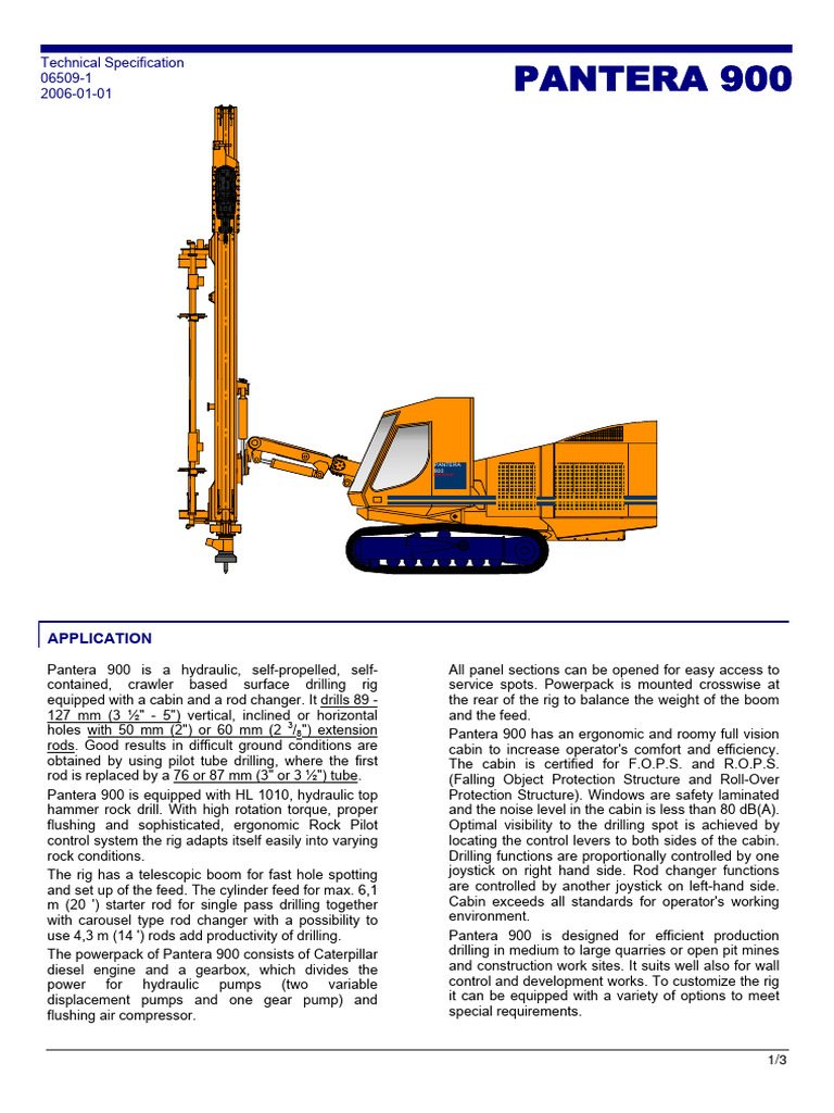 Pantera 900 | PDF | Truck | Drilling Rig
