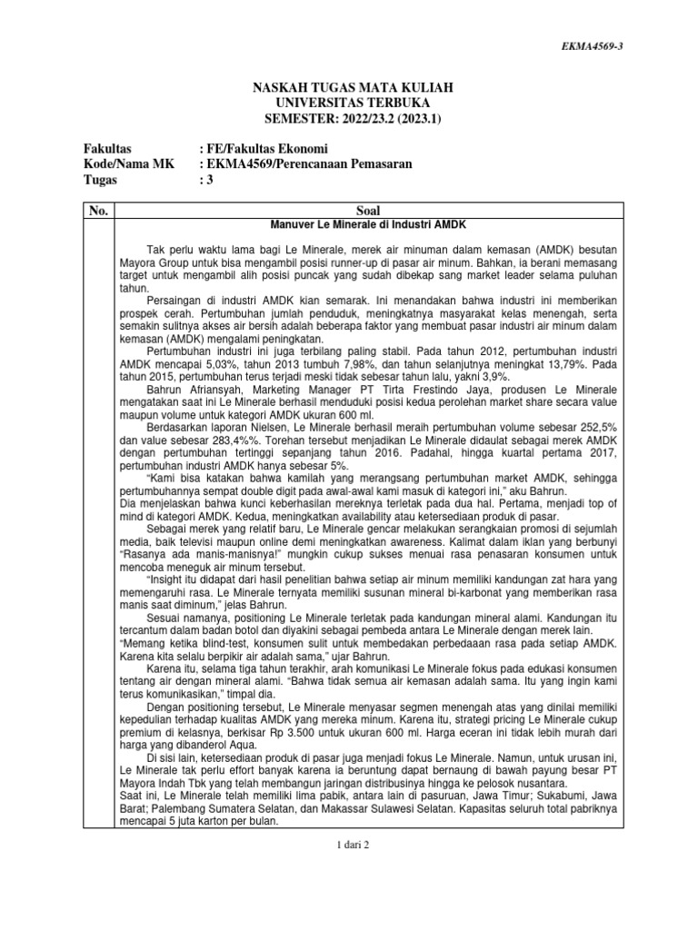 Soal Ekma4569 tmk3 3 | PDF