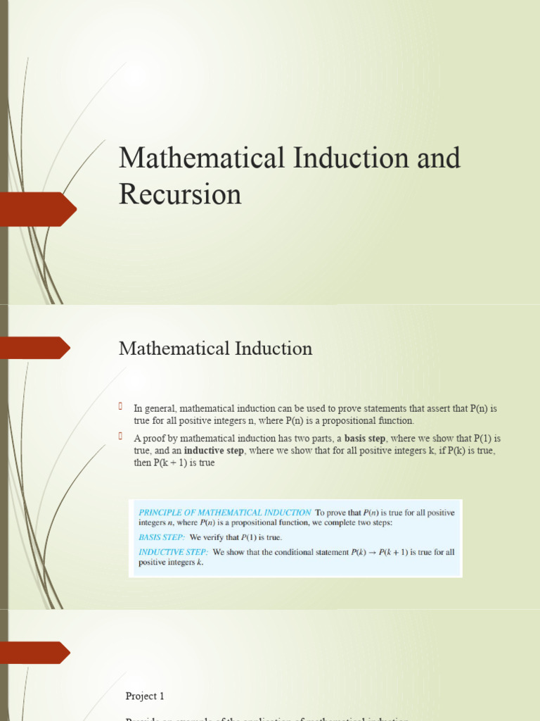 Mathematical Induction And Recursion Pdf Recursion Function Mathematics