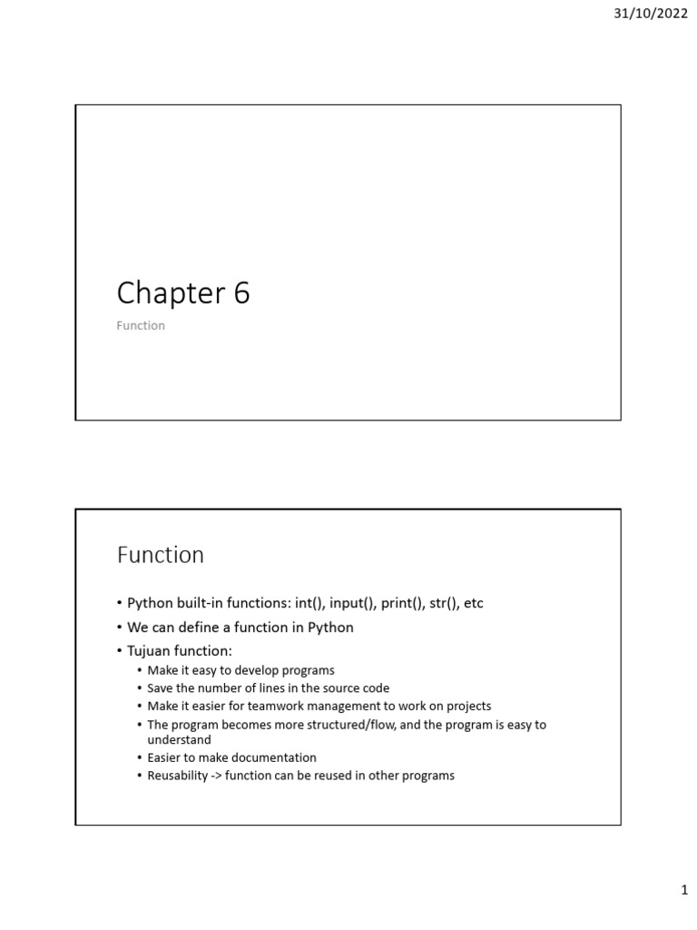Chapter 6 - Function | Descargar gratis PDF | Variable (Computer ... Chapter 6 - Function | Descargar gratis PDF | Variable (Computer ...