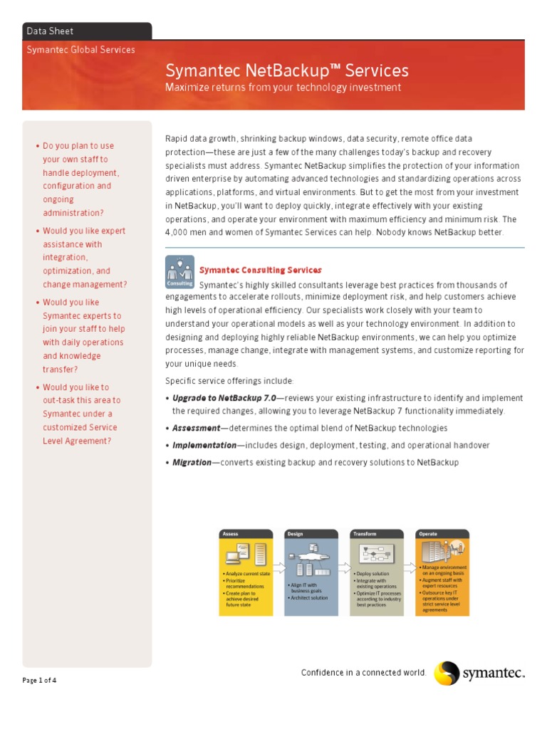 Symantec Netbackup™ Services: Maximize Returns From Your Technology ...
