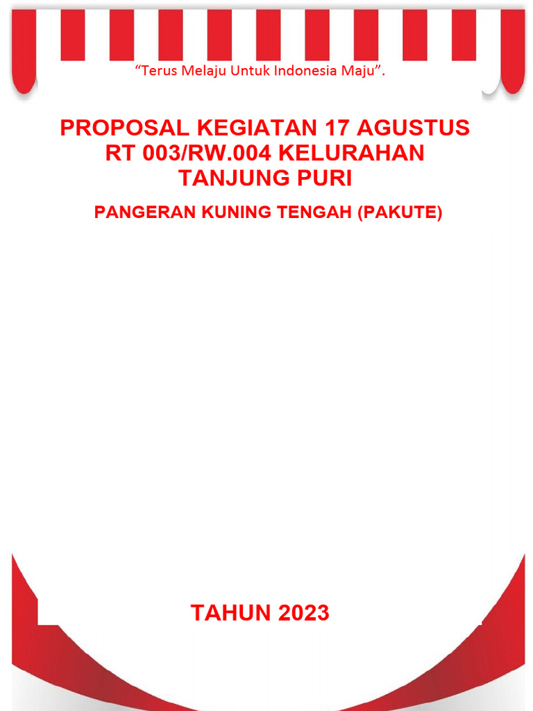 Proposal Kegiatan 17 Agustus RT 003 | PDF