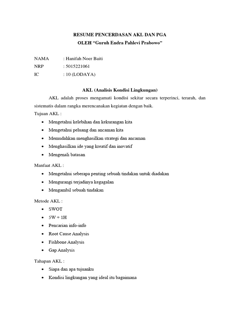 10 - Resume Pencerdasan Akl Dan Pga | PDF