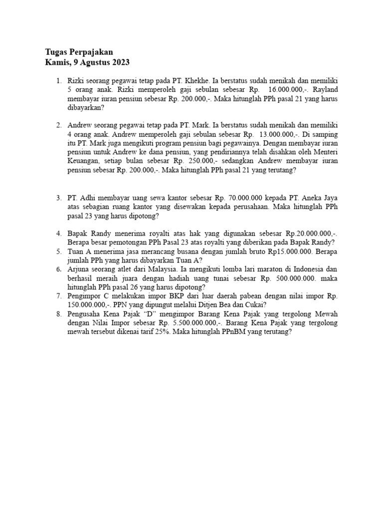 Tugas Perpajakan | PDF
