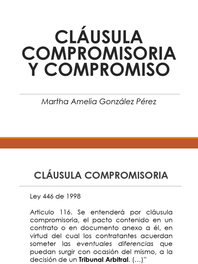 Clausula Compromisoria y Compromiso | PDF | Arbitraje | Judicaturas