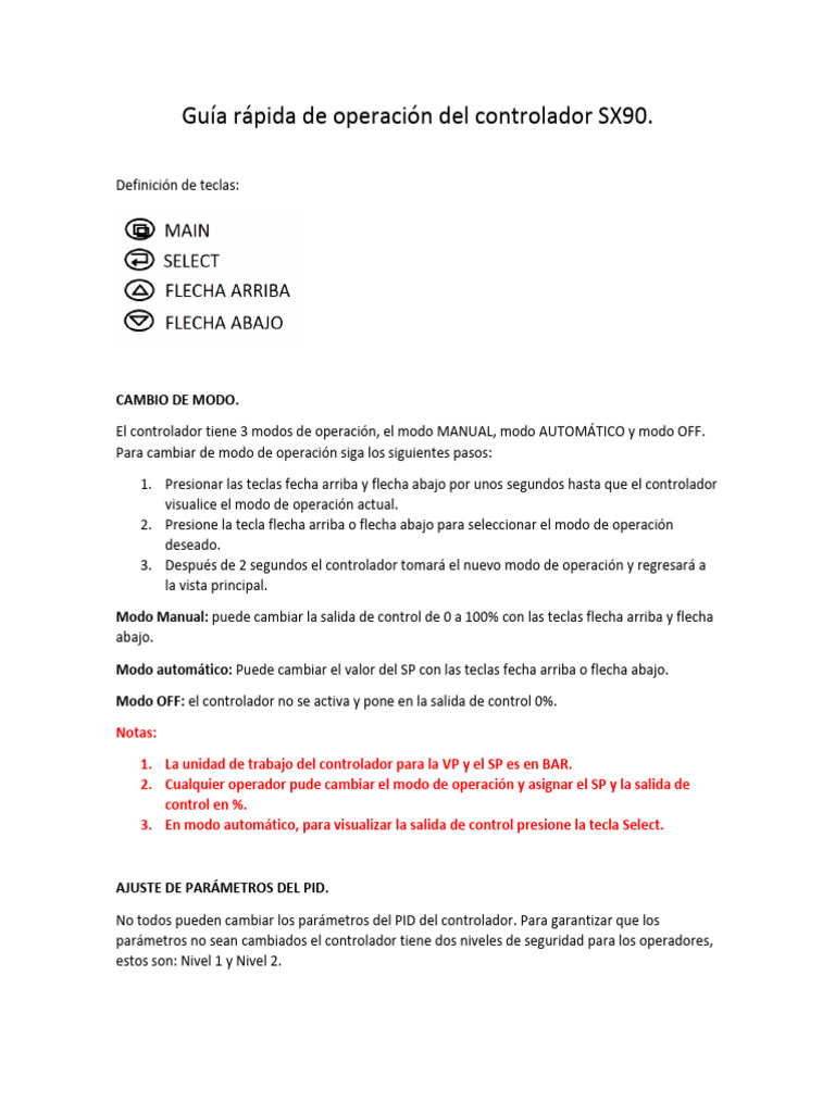 Guía Rápida de Operación Del Controlador SX90 | PDF | Informática | Ingeniería Informática