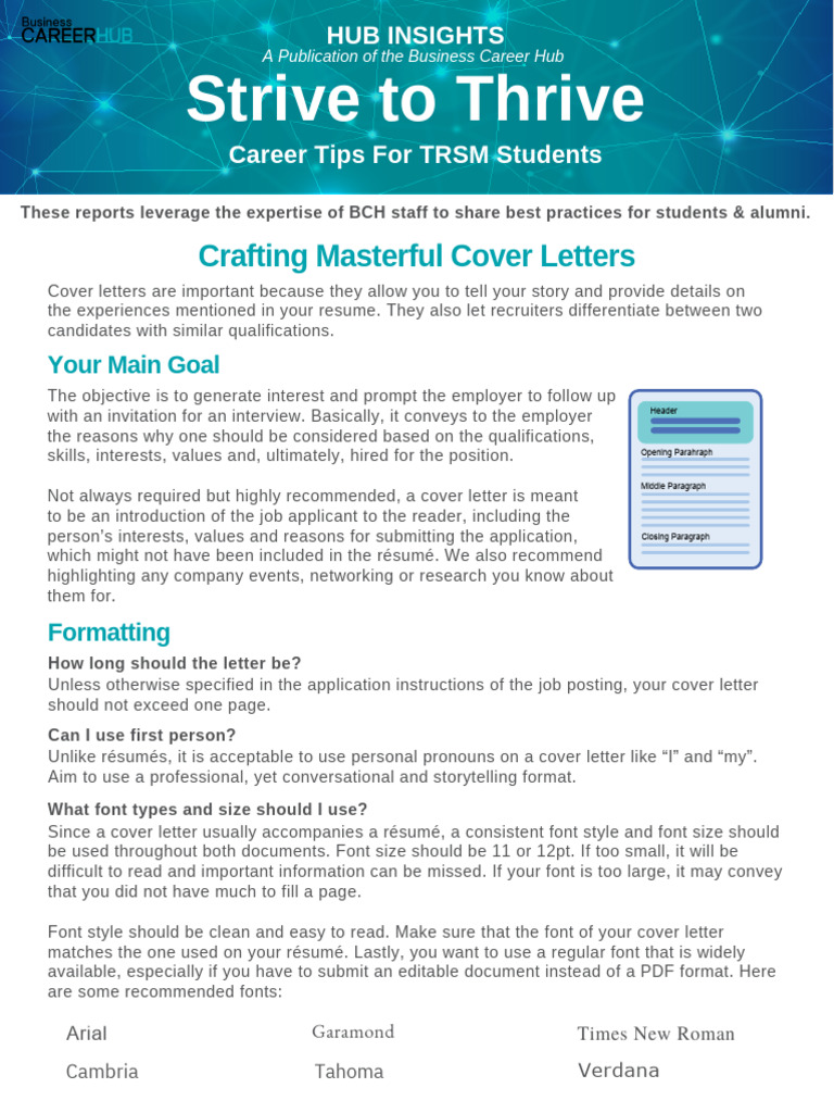 Cover Letters Strive To Thrive | PDF | Résumé | Human Communication