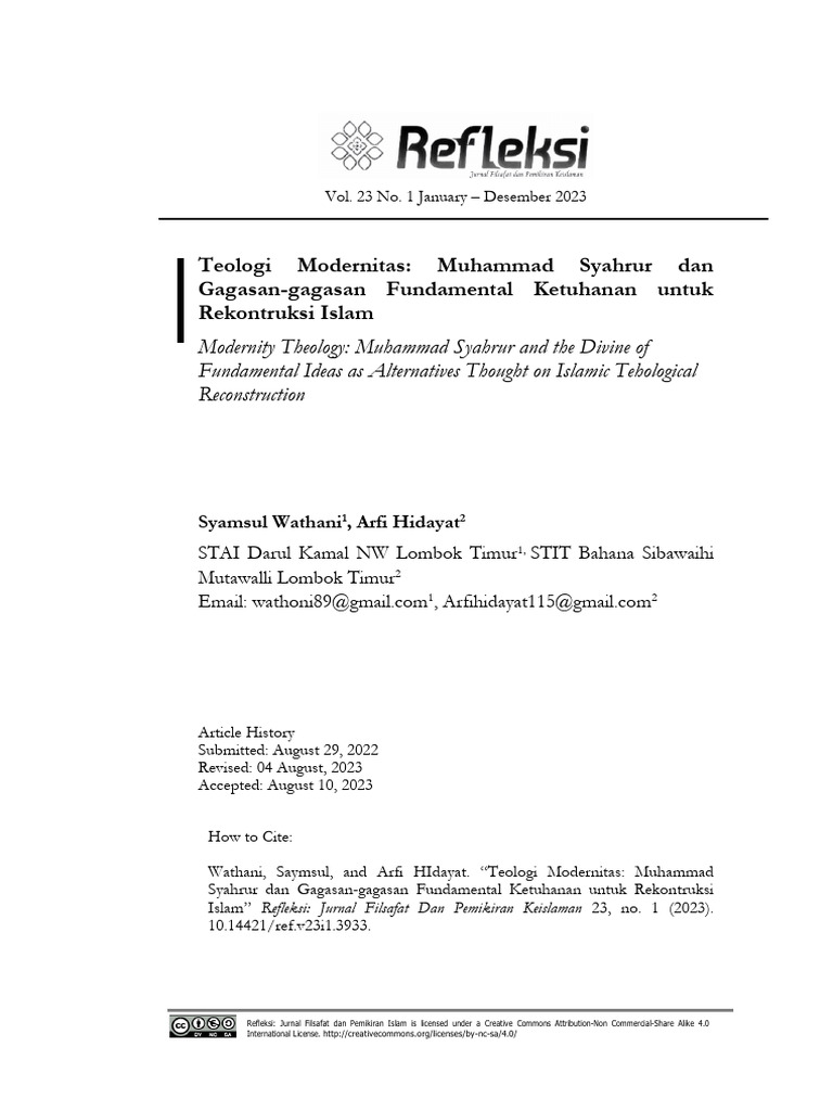 Teologi Modernitas: Muhammad Syahrur Dan Gagasan-Gagasan Fundamental ... Teologi Modernitas: Muhammad Syahrur Dan Gagasan-Gagasan Fundamental ...