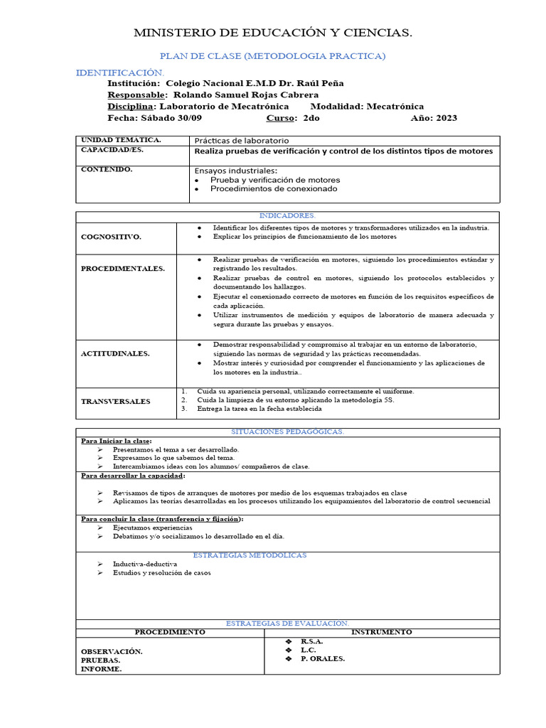 Plan de Clase - SNPP | PDF | Simulación | Robótica
