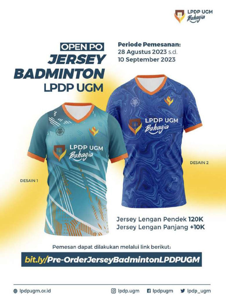 PO Jersey Badminton LPDP UGM | PDF