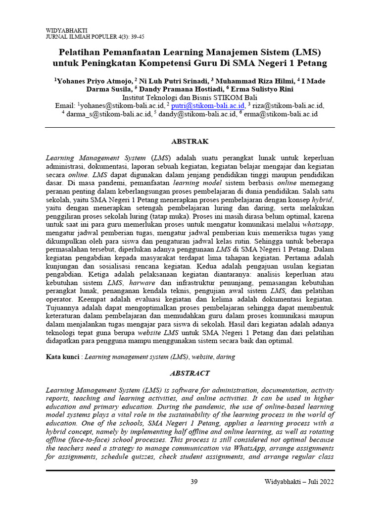 Pemanfaatan Learning Manajemen Sistem (LMS) | PDF | Karier & Perkembangan