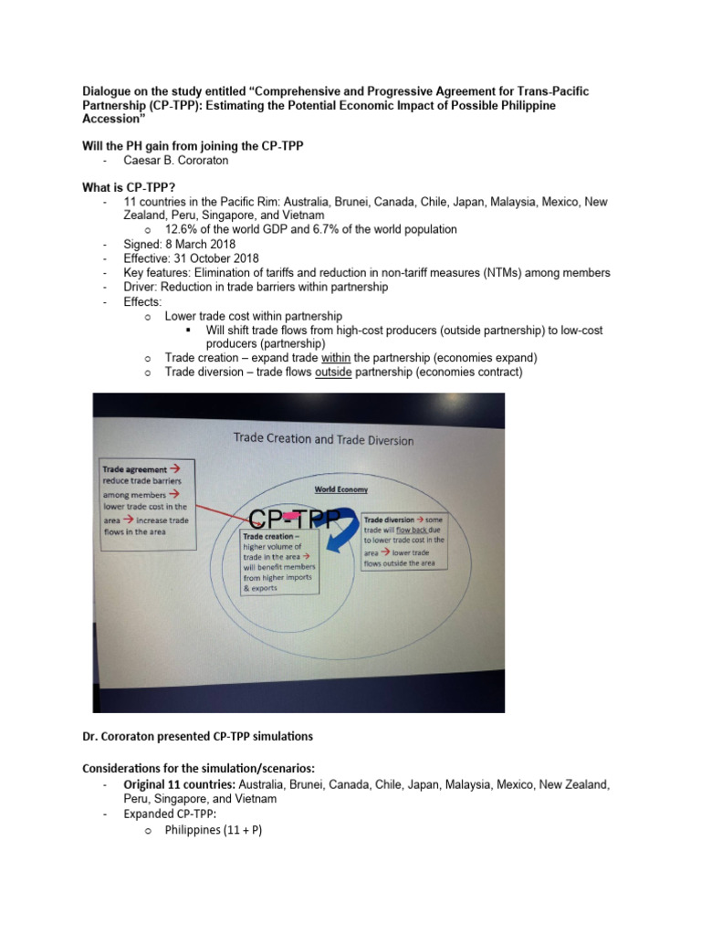 CP TPP Notes | PDF | Trans Pacific Partnership | Economies CP TPP Notes | PDF | Trans Pacific Partnership | Economies