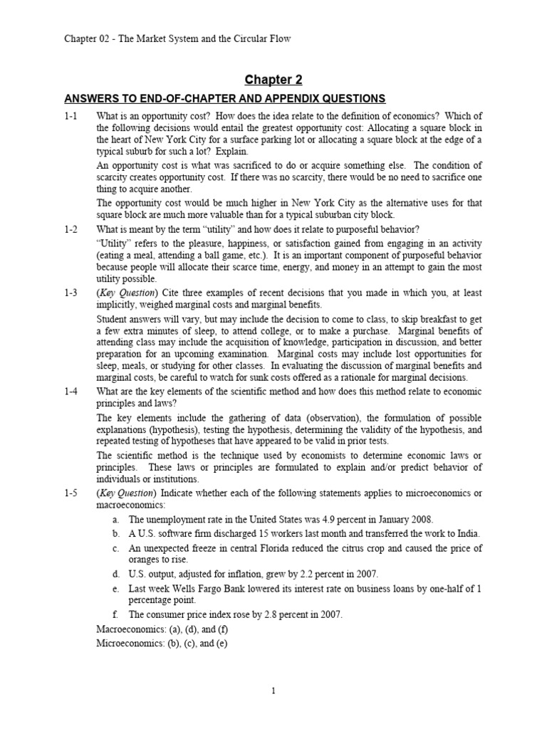 Chapter 2 End of Chapter Questions | PDF | Profit (Economics) | Market ...