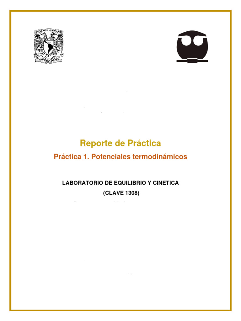 Reporte Practica 1 Lab Eyc1111 | PDF | Entalpía | Equilibrio químico