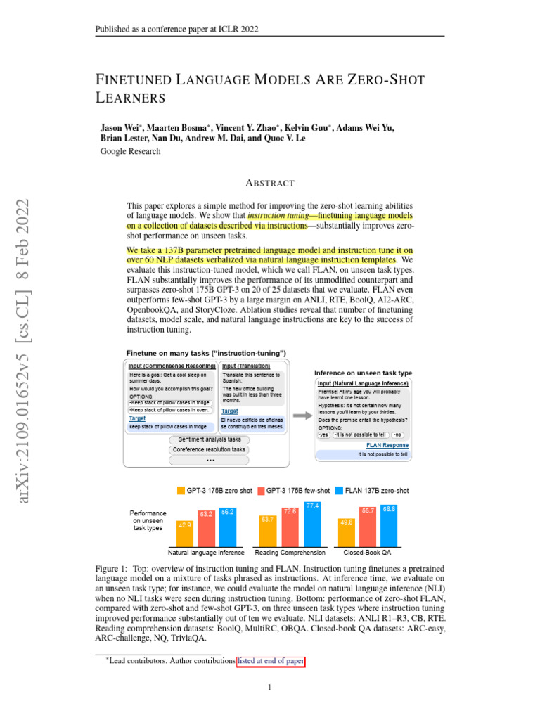 FLAN (Instruction Tuning) | PDF | Cognitive Science | Applied Linguistics