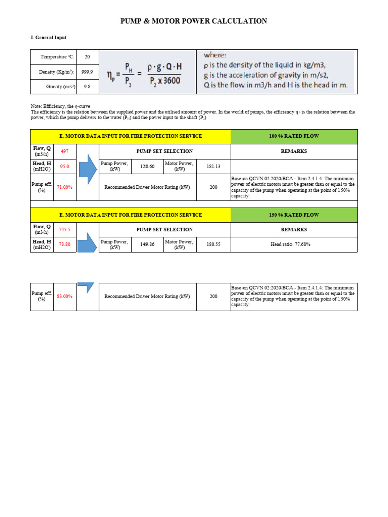 Pump Power Calculation | Download Free PDF | Pump | Electricity