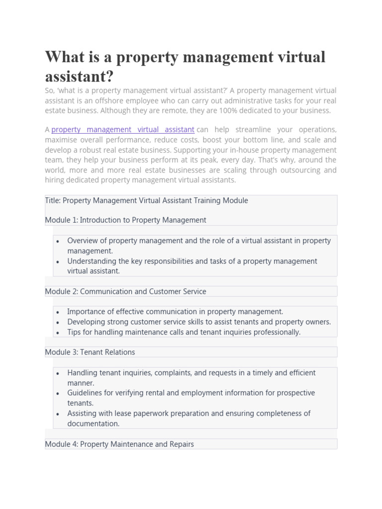 Module 1 - The Basics of Property Management | PDF | Property ...