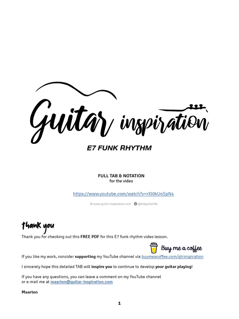 E7 - Funk Rhythm - Tab | PDF