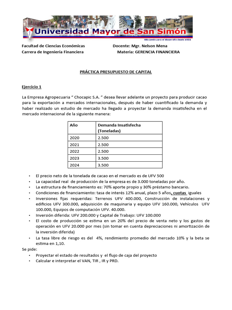 Practica Tema 4 Presupuesto de Capital | PDF | Depreciación | Presupuesto