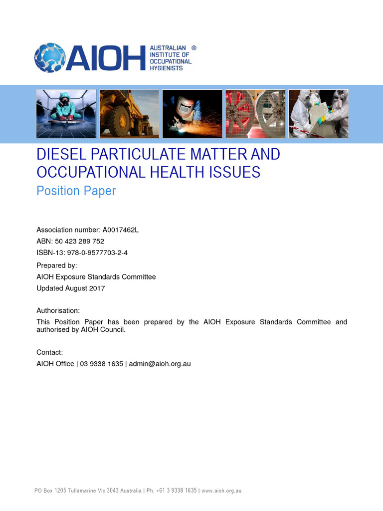 Aioh Position Paper DPM jdk2gd | PDF | Occupational Hygiene | Particulates