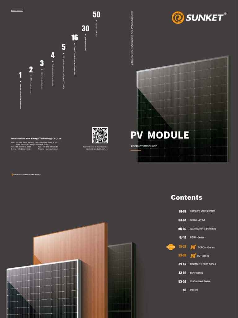Sunket Solar PV Modules Brochure | PDF | Photovoltaics | Solar Panel
