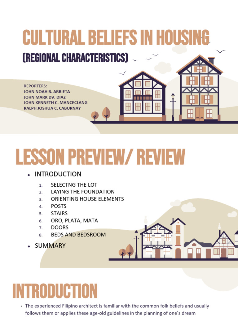 Cultural Beliefs in Housing Regional Characteristics | PDF | Stairs ...